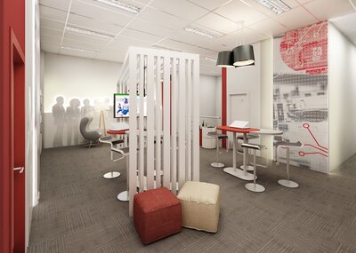 Inventec Brno - corridor and lounge area | AŤÁK DESIGN