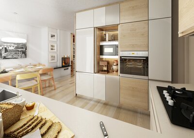 Kitchen separated by a partition from the furniture | AŤÁK DESIGN