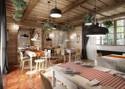 Restaurant in a log cabin | AŤÁK DESIGN