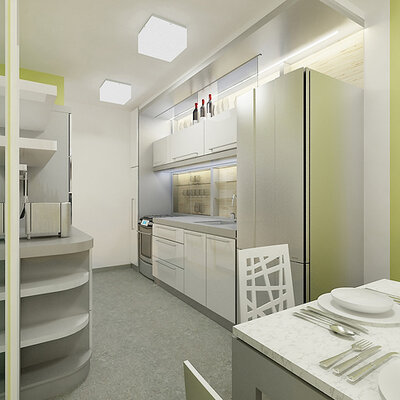 Kitchen with backlight | AŤÁK DESIGN