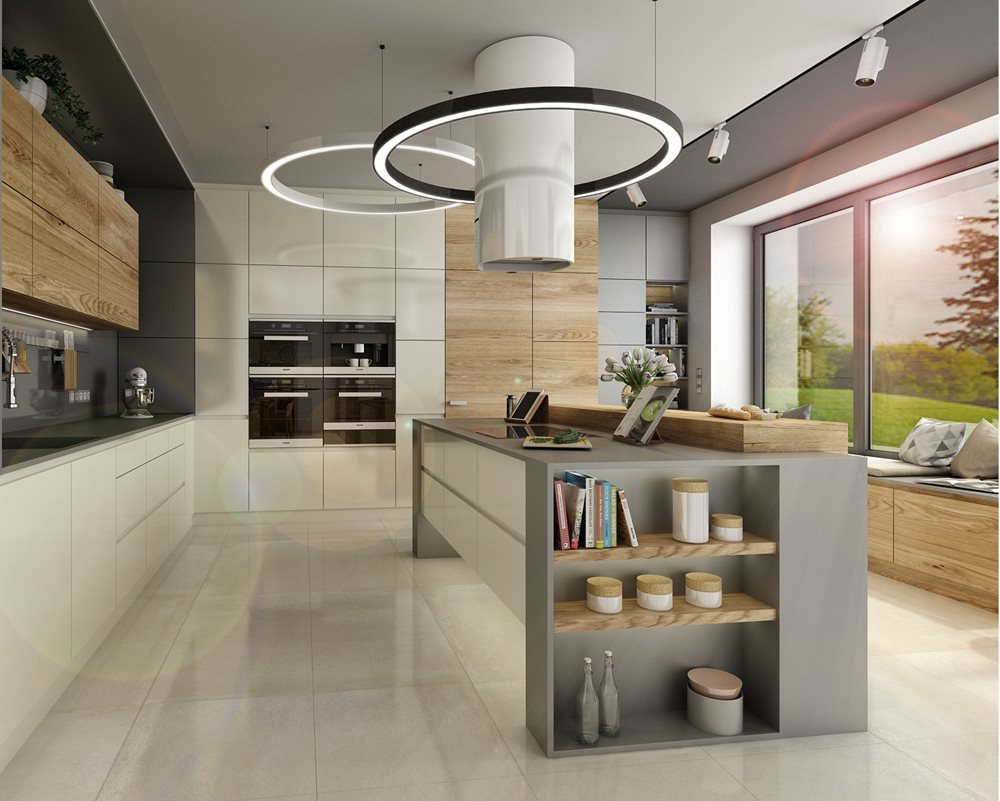 Spacious kitchen with dining area for eight people | AŤÁK DESIGN