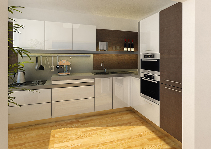 Variants of kitchen colors in an apatrment building | AŤÁK DESIGN