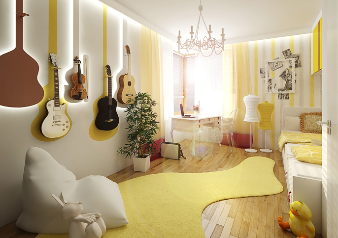 Bedroom of a young musician | AŤÁK DESIGN