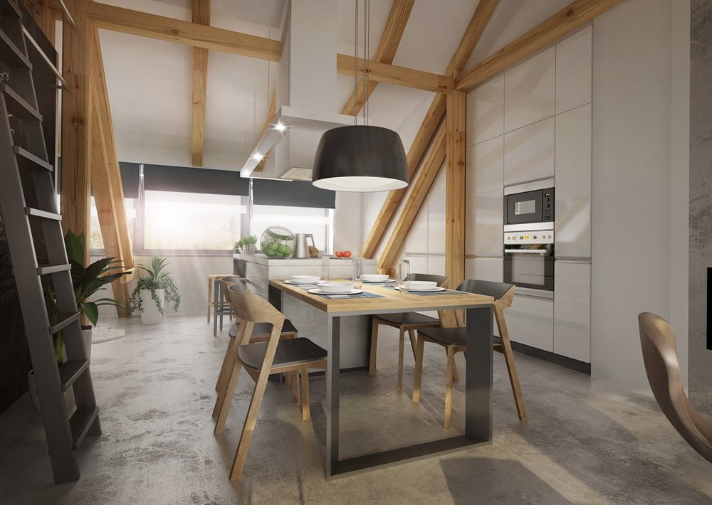 Modern interior of an attic apartment | AŤÁK DESIGN