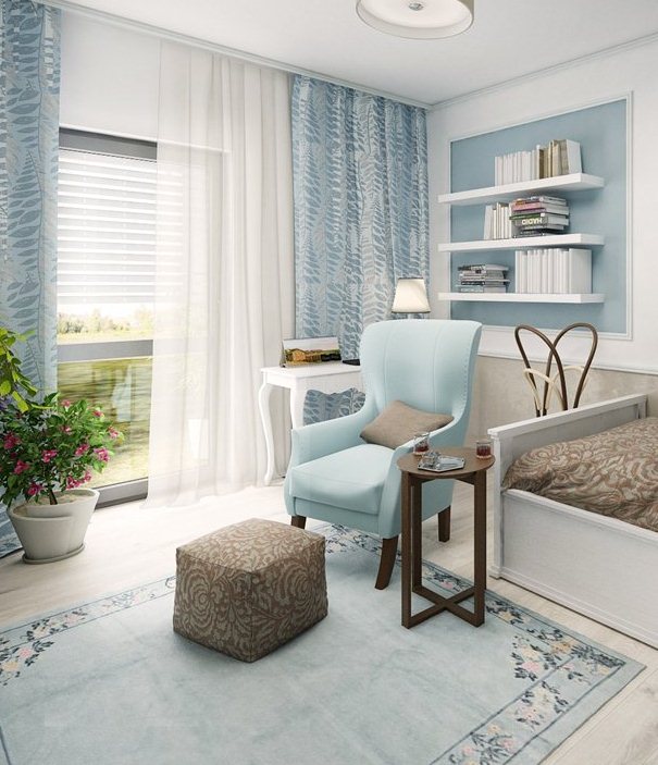 Grandma's room with light blue decorations | AŤÁK DESIGN