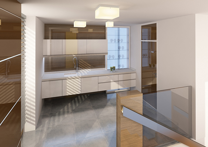 Hanging kitchen unit in white | AŤÁK DESIGN