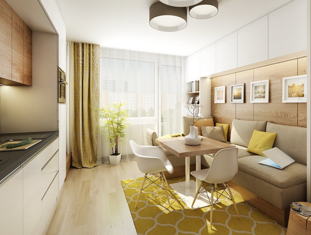 Interior of a studio apartment for two | AŤÁK DESIGN