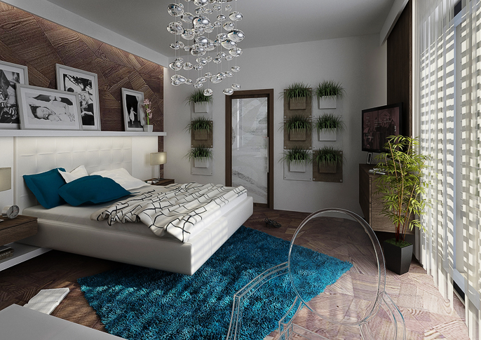 Moderní design ložnice s atypickými parketami | AŤÁK DESIGN