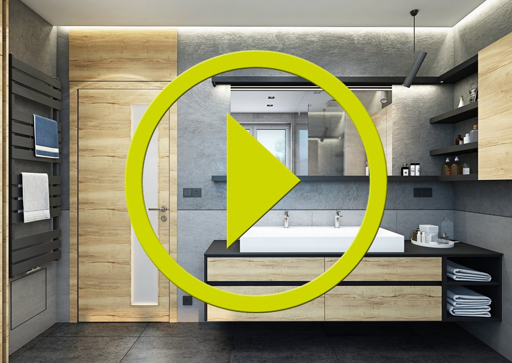 Bathroom with anthracite tiles | AŤÁK DESIGN