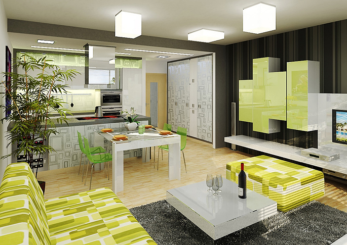 Living room interior design in a new building | AŤÁK DESIGN